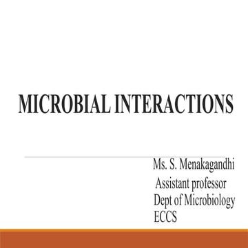 MICROBIAL INTERACTIONS.ppt Environmental Microbiology | PPT