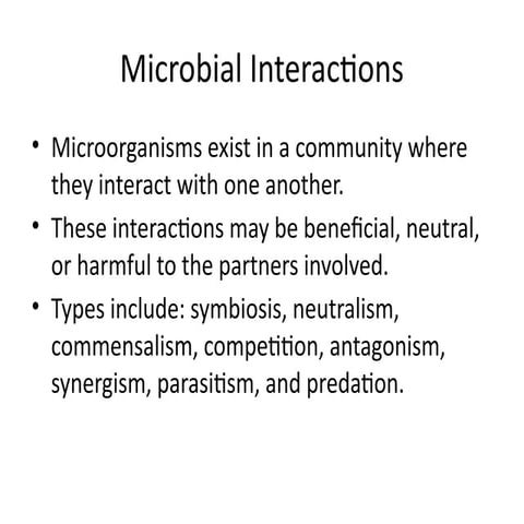 Microbial Interactions Presentation Pptx