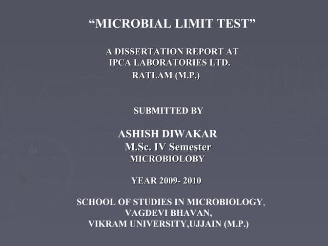 Bioburden Testing | PPTX
