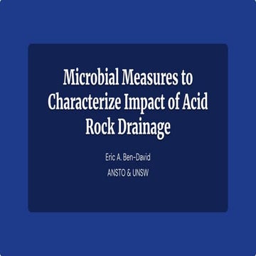 Microbial Measures for Acid Rock Drainage | PDF