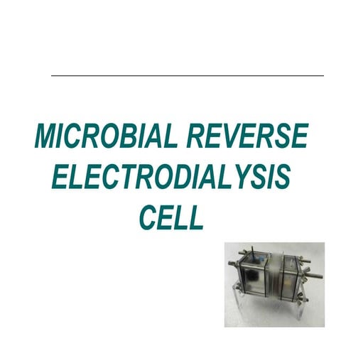 Microbial reverse electrodialysis cell | PPT
