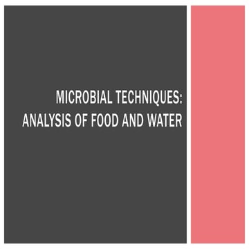 Microbial Techniques - Analysis of food and water.pdf