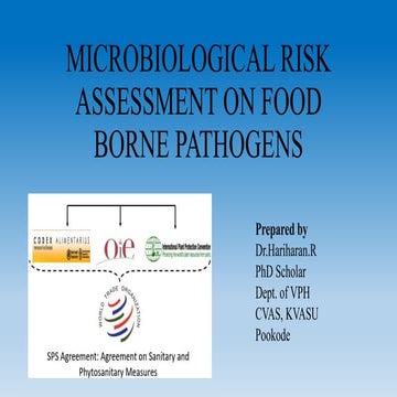 Microbiological risk assessment on food borne pathogens | PPTX