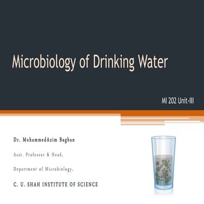 Microbiology of Drinking Water | PDF