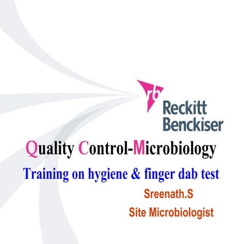 Microbiology training module--finger dab& higeine | PPT