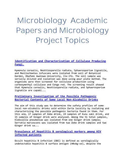 Microbiology Academic Papers And Microbiology Project Topics PDF microbiology-academic-papers-and-microbiology-project-topics-pdf