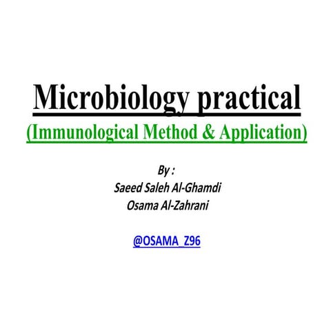 Microbiology (immunological method and application) | PDF
