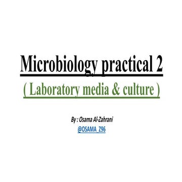 Microbiology (laboratory media and culture) | PDF