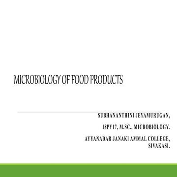 Microbiology of food products | PPT