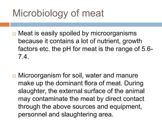Microbial Spoilage Of Meat And Meat Products Ppt