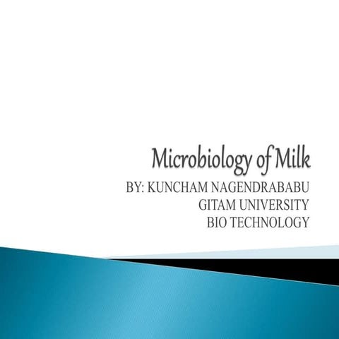 Microbiology of milk | PPTX