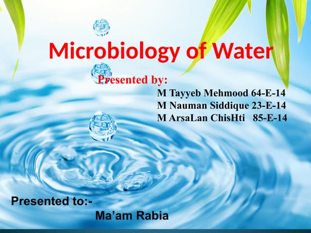 Distribution of microbes in aquatic environment | PPTX