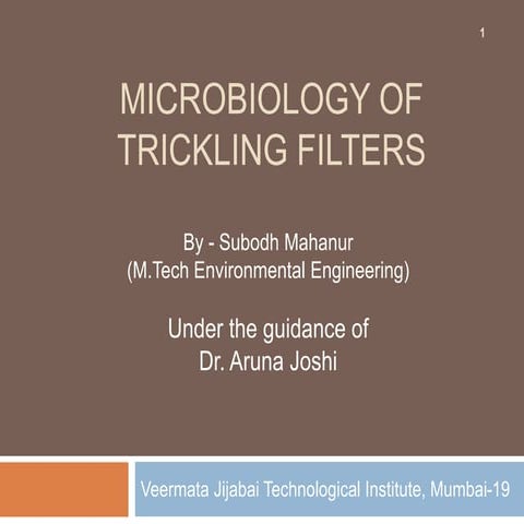 Microbiology of trickling filters | PPTX