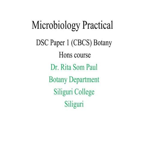 Microbiology practical | PPT