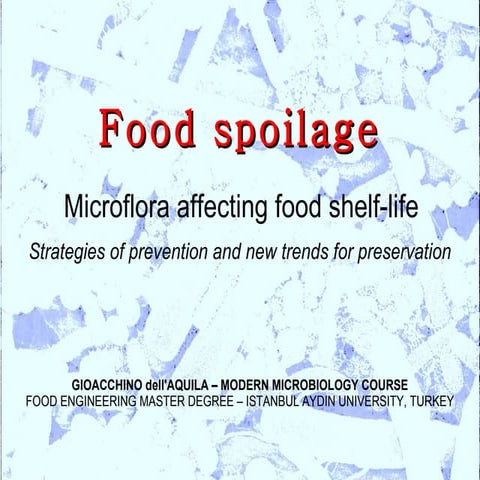 food spoilage - dstrategies of prevention and new trends for ...