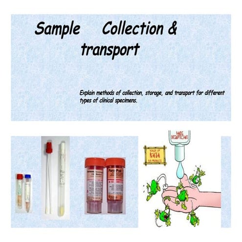specimen collection and transport | PPTX
