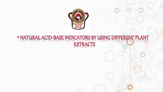 Beetroot as an indicator | PPTX | Chemistry | Science