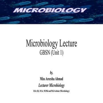 GBSN - Microbiology (Unit 1) Introduction to Microbiology | PPT