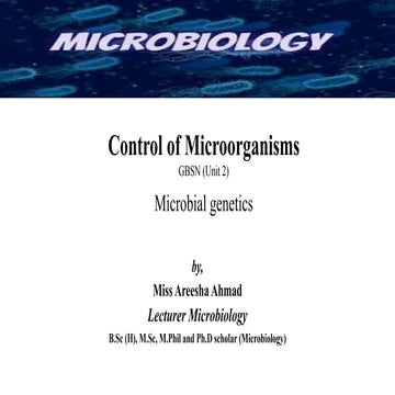 GBSN - Microbiology (Unit 2) Microbial genetics | PPTX