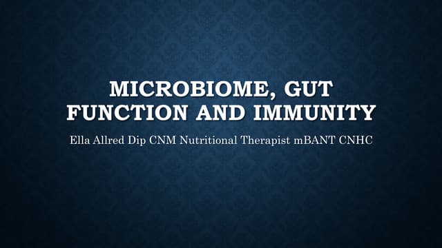 Gut microbiome slideshare | PPTX