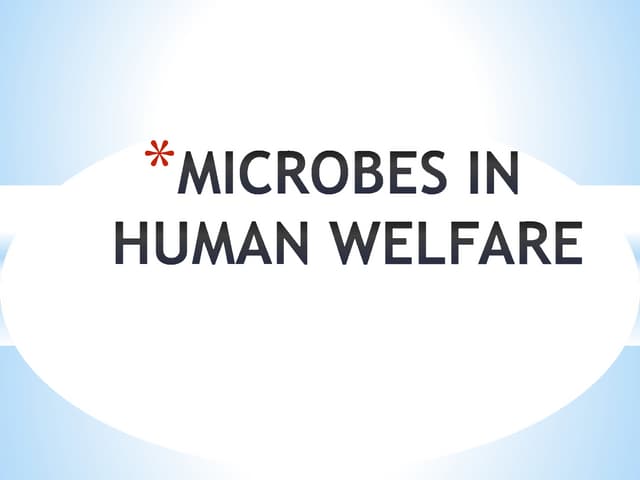 Microbes in Human Welfare PPT Class - 12 | PPTX