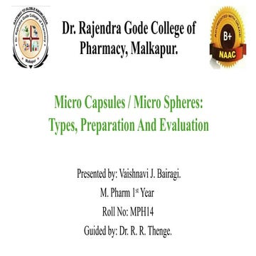 Microcapsule Microsphere Types Preparation and evaluation.pptx