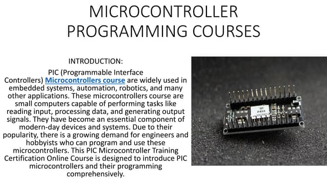 Microcontroller Programming Coursespdf