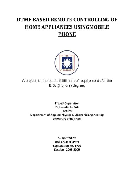 Microcontroller Remote Controlling Project Docx