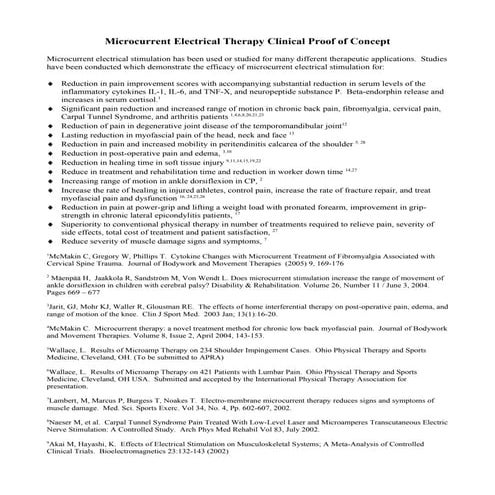 Microcurrent Electrical Therapy Clinical Proof Of Concept | DOC
