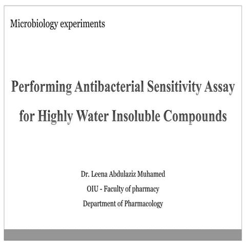 Microdilution assay | PPSX