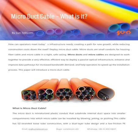 Micro Duct Cable – What is it | PDF | Free Download