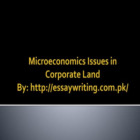 Microeconomics issues in corporate land | PPT