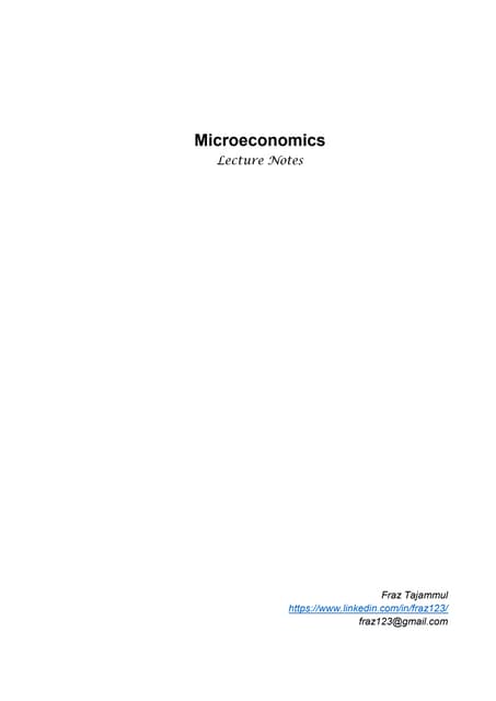 Microeconomics lecture notes | PDF Microeconomics lecture notes | PDF