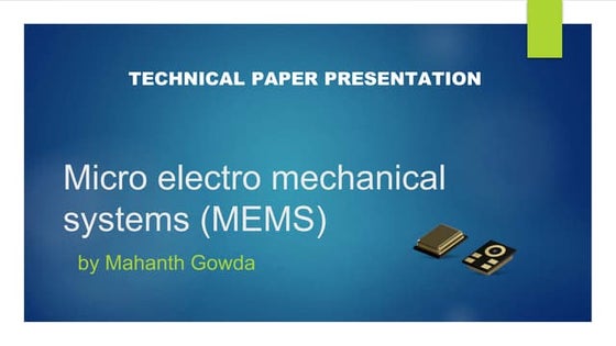 Micro Electromechanical System (MEMS) | PPTX | Chemistry | Science