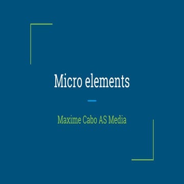 Micro elements | PDF