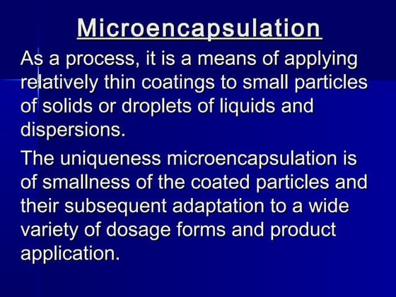 coacervation-phase separation technique in micro encapsulation | PPTX | Chemistry | Science