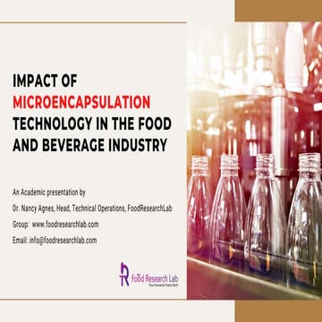 Microencapsulation technology in food and beverage industry | PDF