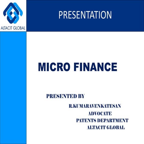 Micro finance | PPT