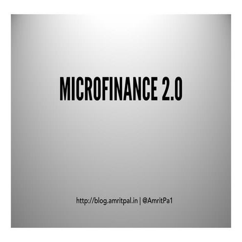 Microfinance 2.0 | PDF