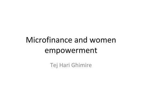 Womens Economic Empowerment | PPT | Business and Finance