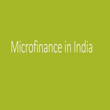 Microfinance in india | PPT