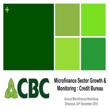 Microfinance sector growth and monitoring from credit bureau ...