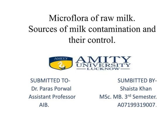 Microbiological analysis of milk part I | PPT