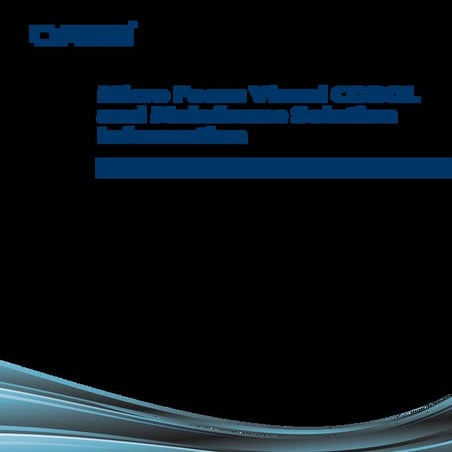 Micro Focus Visual Cobol And Mainframe Solution Information Pdf