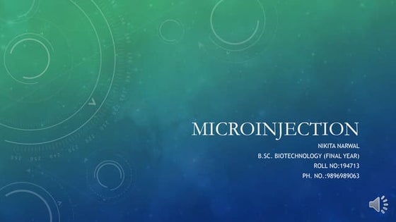 MICROINJECTION GENE TRANSFER METHOD | PPT