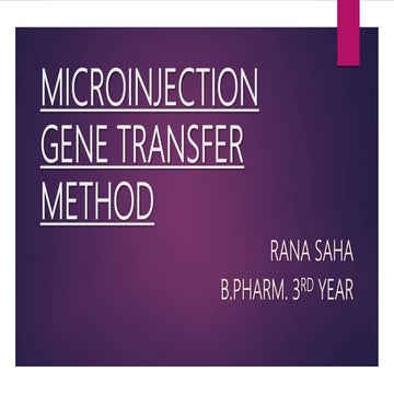 Microinjection Gene Transfer Method Pptx