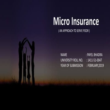 Micro insurance | PPTX