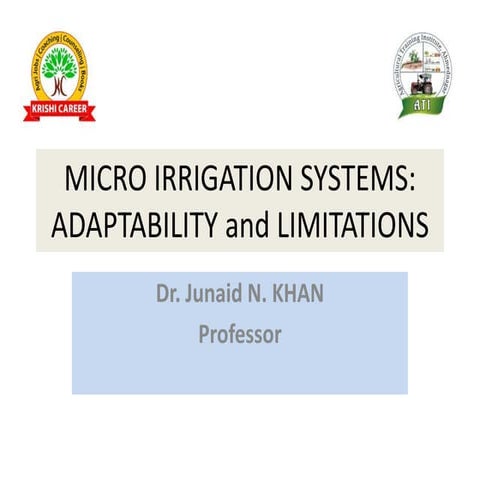 Micro irrigation system: Adaptability and Limitations | PPT
