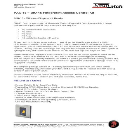 Microlatch product review pac-15 | PDF