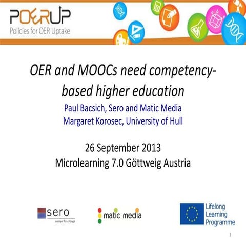 OER and MOOCs need competency-based higher education | PPTX
